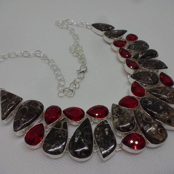 Handmade | Jewelry | Elegant Turtella Jasper Ruby Handmade Sterling Bib ...